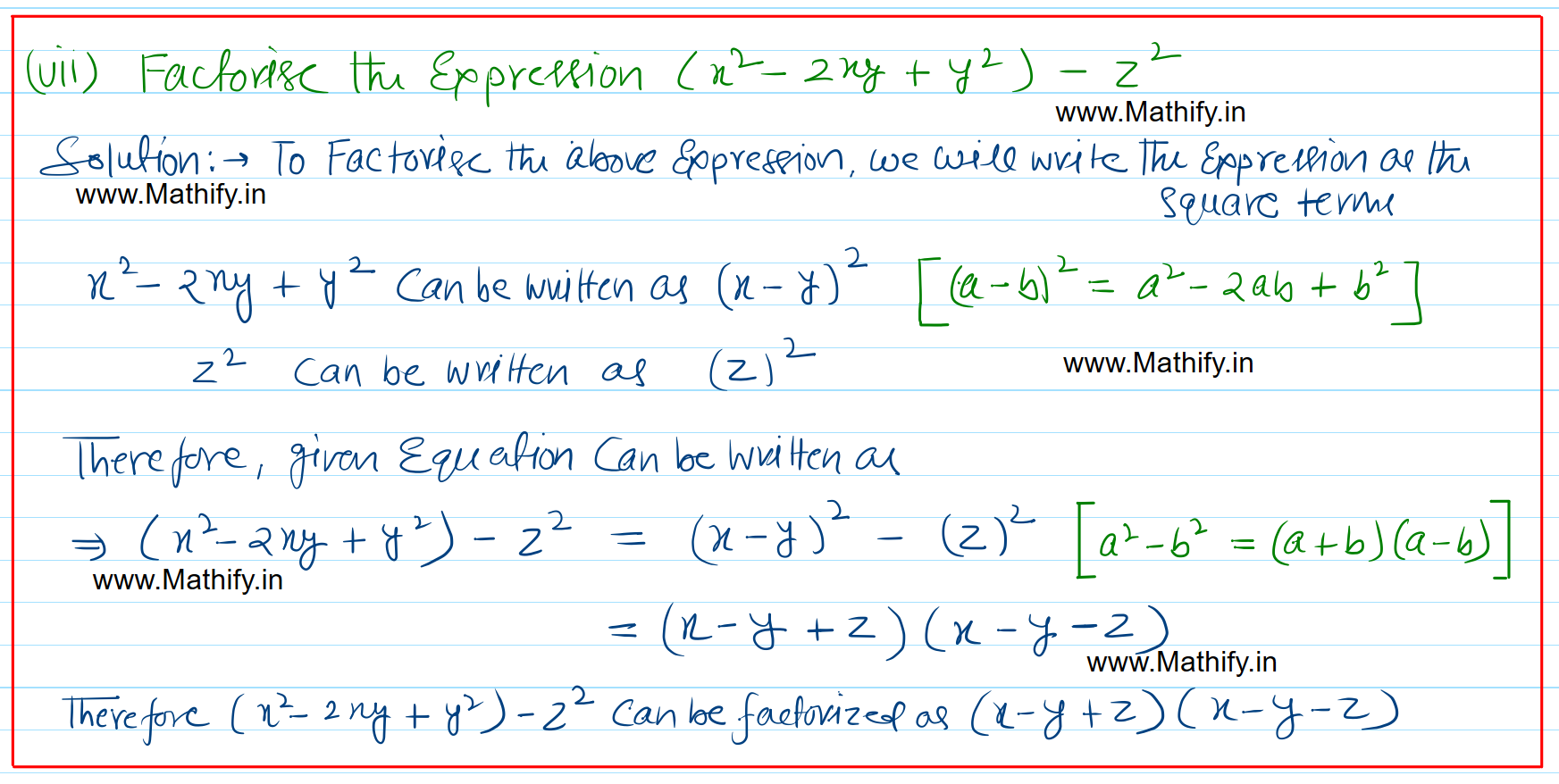 NCERT Solutions for Class 8 Maths Chapter 12 Factorisation Ex 12.2 - Mathify (Maths Simplified)
